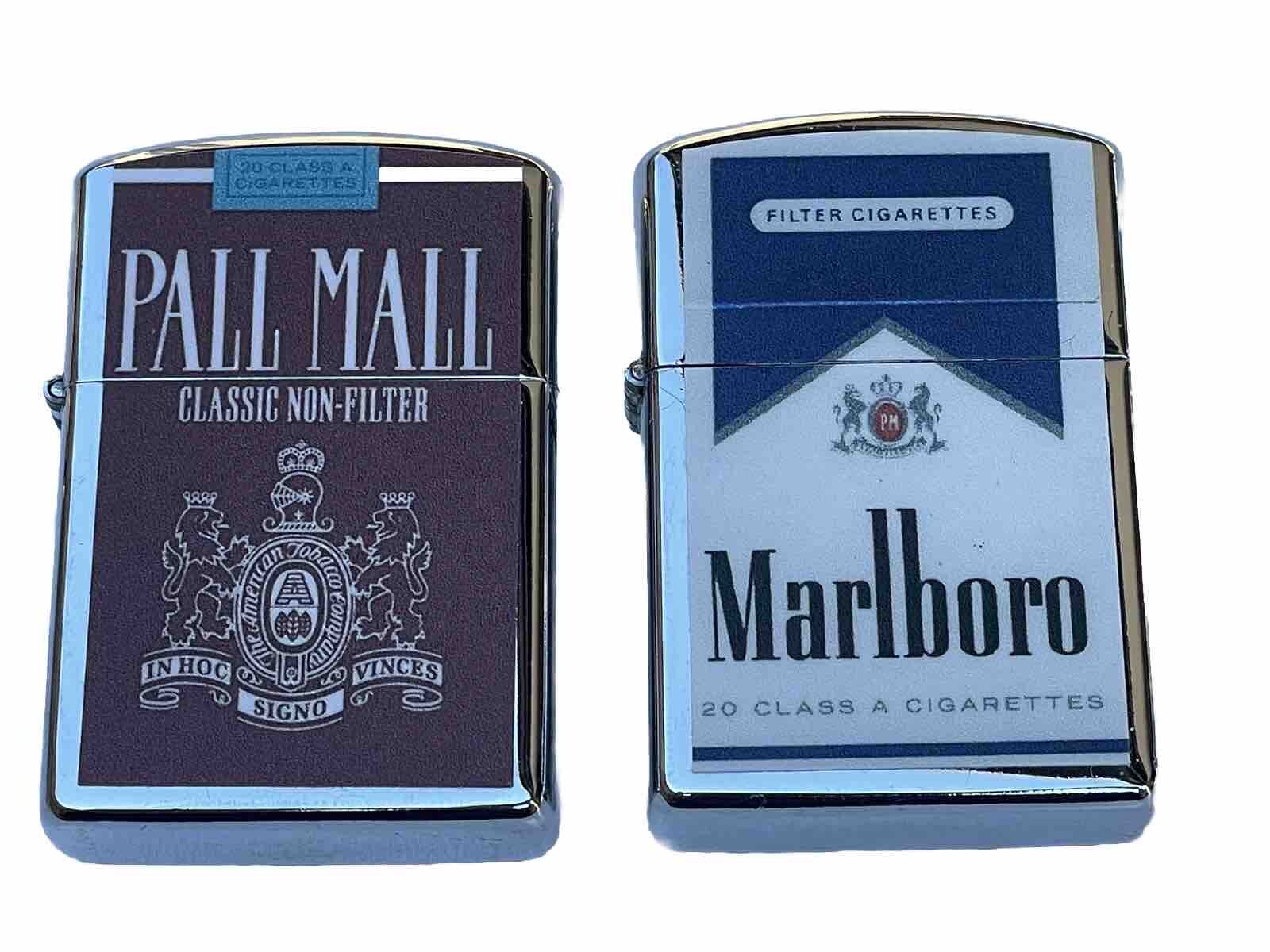 2pcs Windproof Oil Lighters Marlboro Blues And Pall Mall Novelty ...