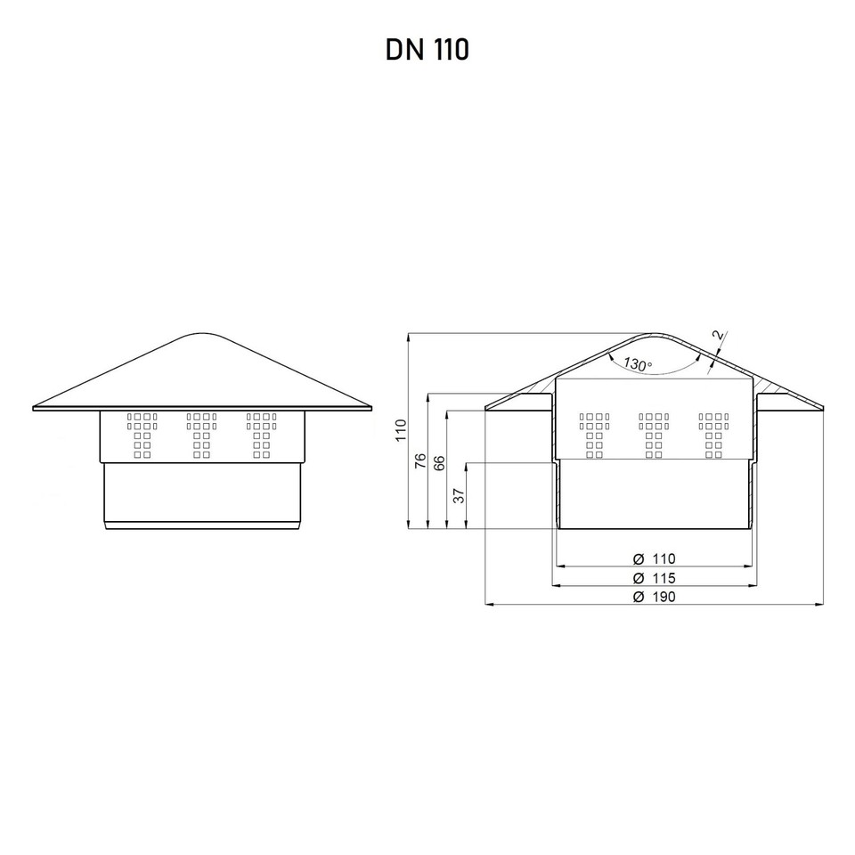 Vent Cowl 50mm 75mm 110mm 160mm Waste Pipe Soil Vent Terminal Mushroom ...