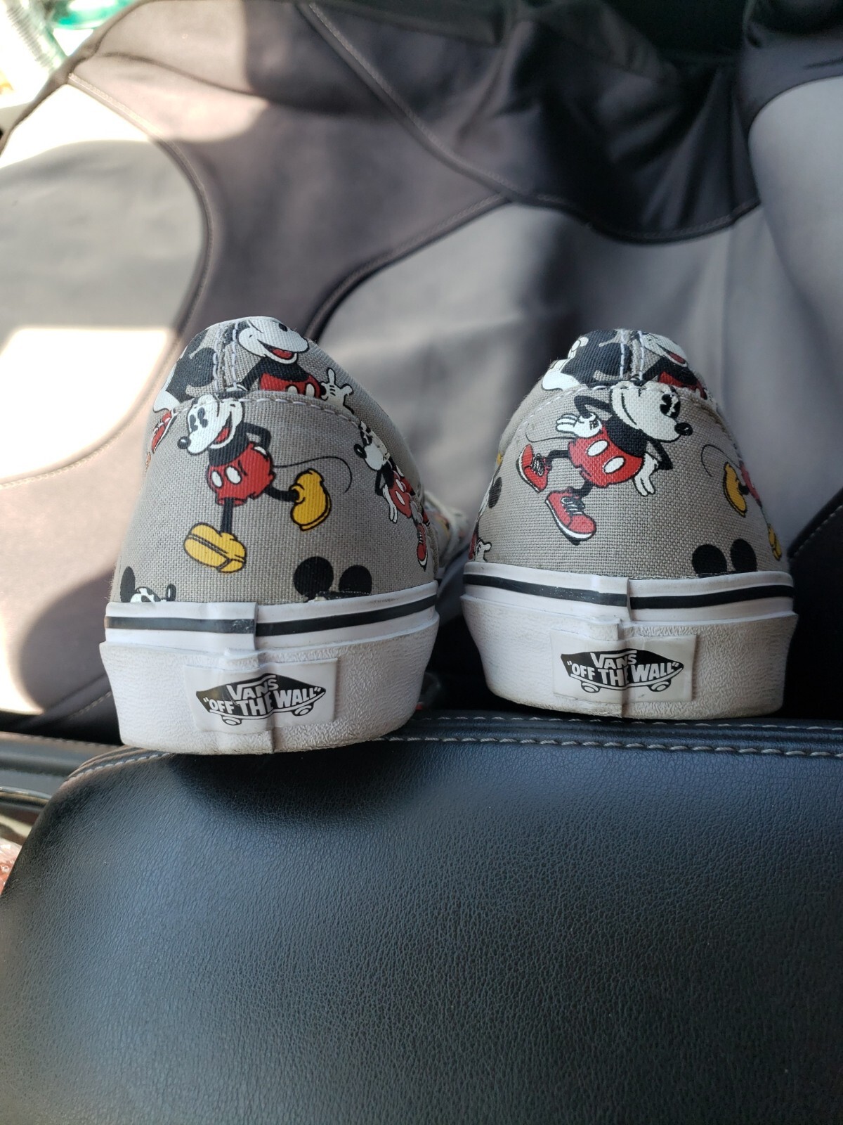 VANS X Disney Mickey Mouse Slip On Skate Shoes Gray M… - Gem