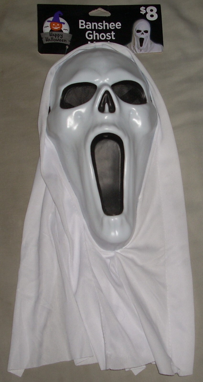 New! Happy Halloween White Banshee Ghost Mask Costume Scream Skull ...