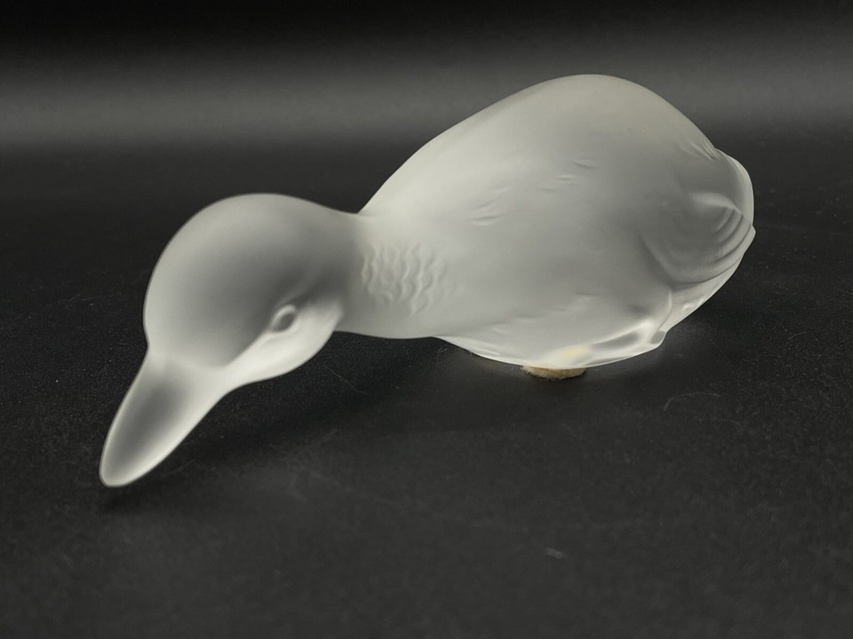 Vintage Baccarat Frosted Crystal Goose Bird Duck Figurine Paperweight ...
