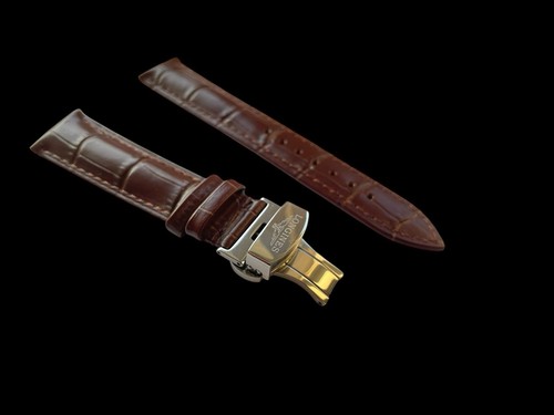 Longines 19mm/20mm Brown leather Watch strap band with deployment clasp ...