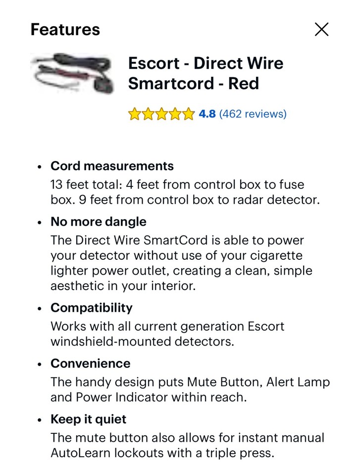 Escort Max 360c & Direct Wire Smartcord | eBay
