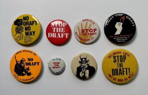 Vintage 1970s Group of 8 Political Protest Pins Pinbacks Stop the Draft ...