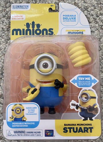 NEW Minions Action Figure Stuart Banana Movie Exclusive Poseable Deluxe ...