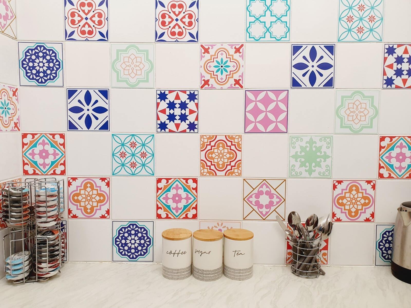 Pack Of 24 Mosaic Azulejo Tile Stickers for 200mm x 200mm, 8 x 8 Inch ...