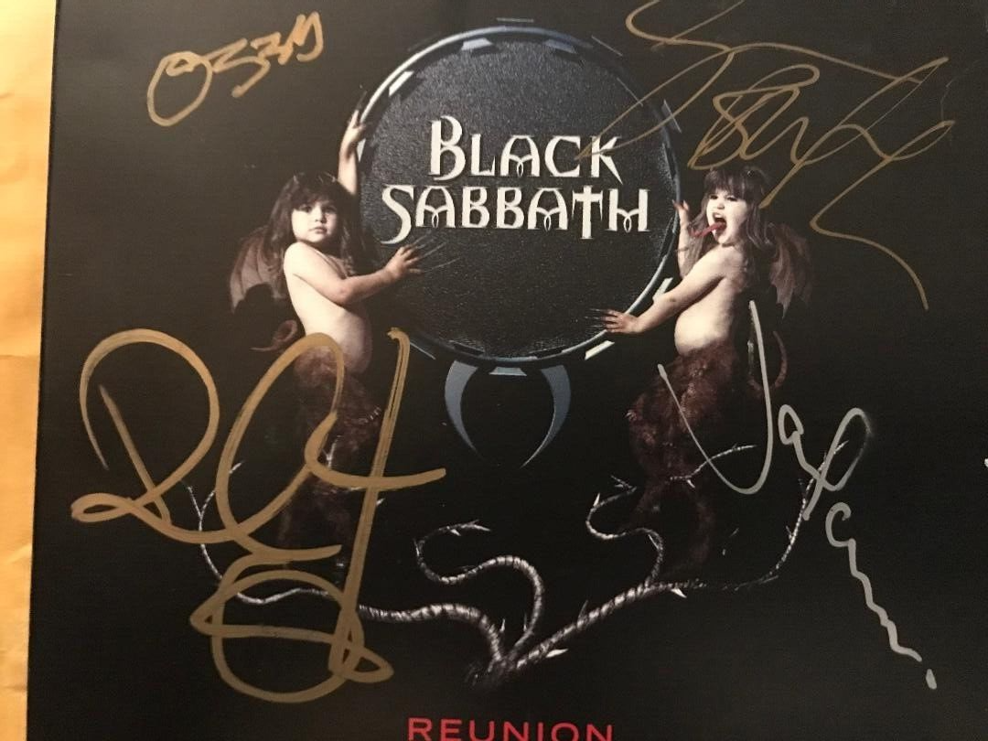 BLACK SABBATH FULLY SIGNED REUNION CD X4 FULL COA ROGER EPPERSON NICE ...