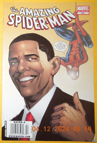 BARACK OBAMA AMAZING SPIDER-MAN #583 2nd Print Variant 2009 Marvel ...