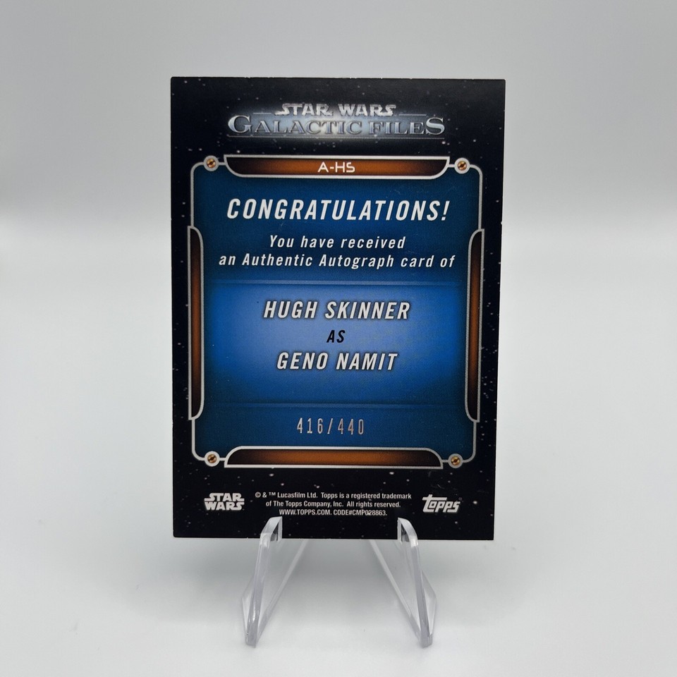 2017 Star Wars Galactic Files Hugh Skinner as Geno Namit Autograph #d ...