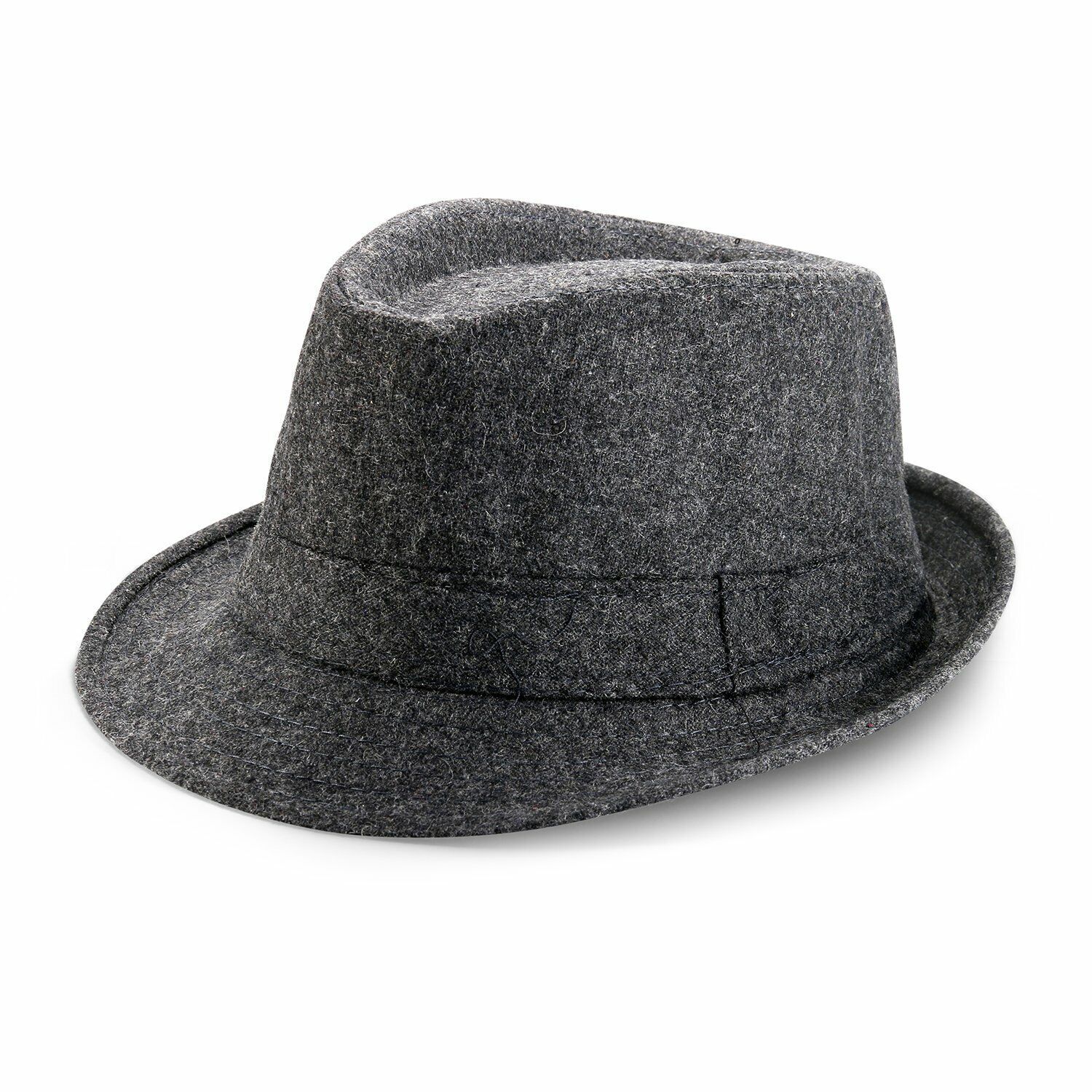Men's Classic Thick Short Brim Manhattan Gangster Trilby Cap Panama ...
