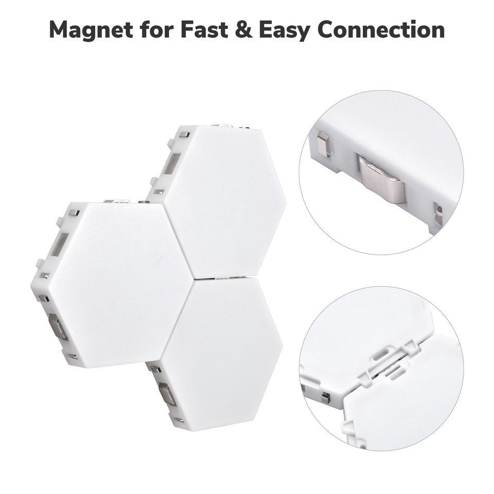 Hexagon LED Light Magnetic Autism DIY Touch Sensitive Hex Quantum ...