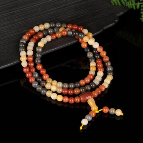 Certified Natural 6mm Grade A Multicolor Golden Silk Jade Round Beads ...