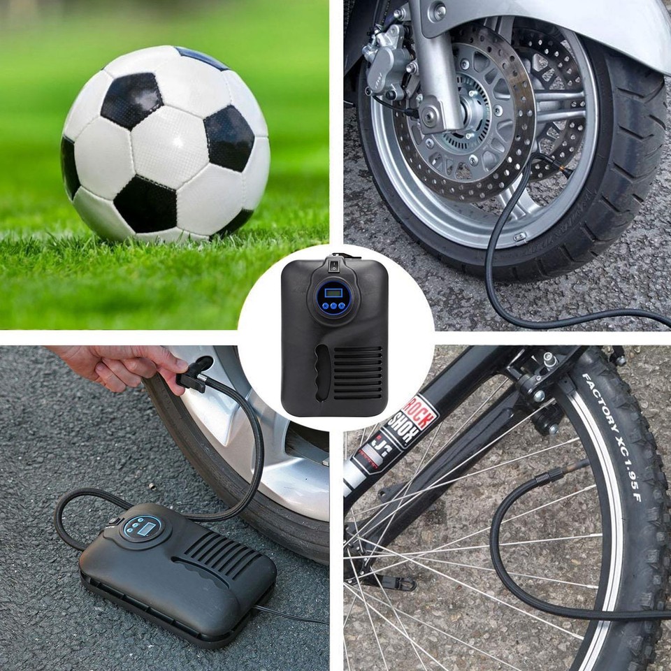 Digital Air Compressor Pump 12V 250PSI Portable Van Car Tyre Football ...