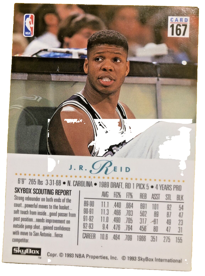 J R REID #7 1993 Skybox NBA Property Basketball Card #167 #22 | eBay