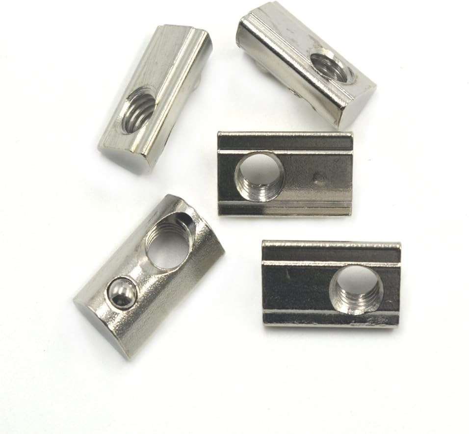 M8 T-Slot Spring Nuts (Pack of 50) - Carbon Steel, Silver Finish | eBay