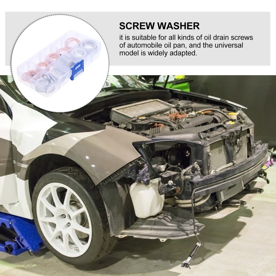 1 Box Car Engine Oil Drain Plug Washer Assortment Seals Oil Drain Plug ...