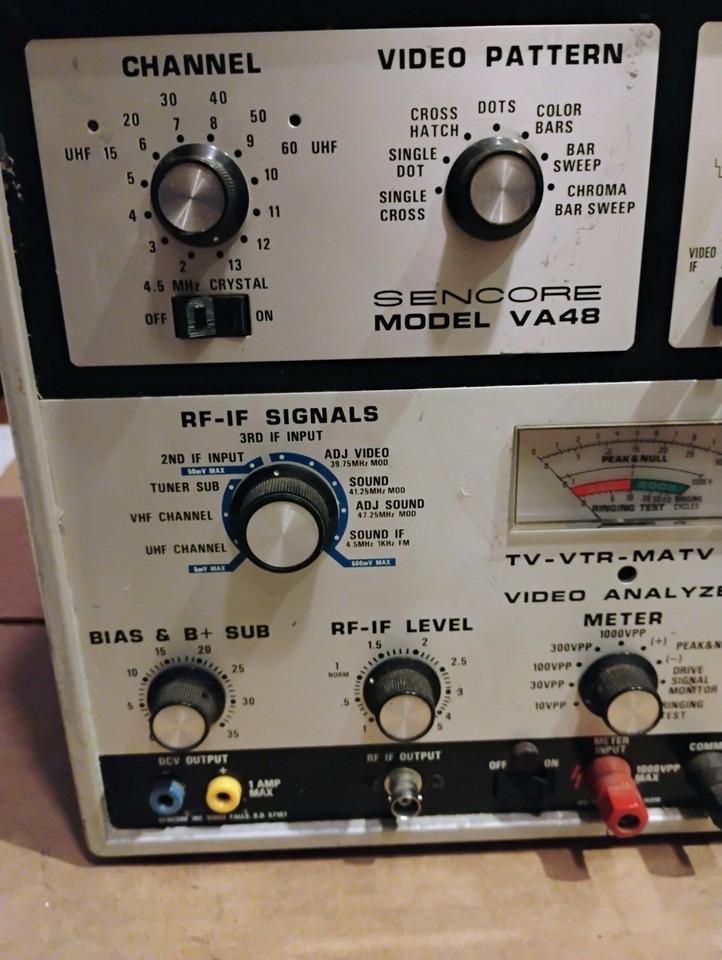 Sencore VA48 TV Video Generator & Analyzer with Book "UNTESTED" | eBay
