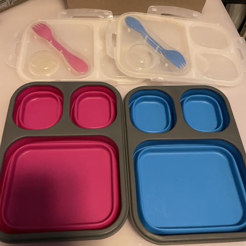 Eco Collapsible Meal Kits By Smart Planet Two- Blue & Pink Lunch Snack ...