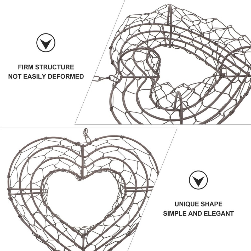 Heart Shape Flower Pot Valentine's Day Heart-shaped Wreath Holder ...