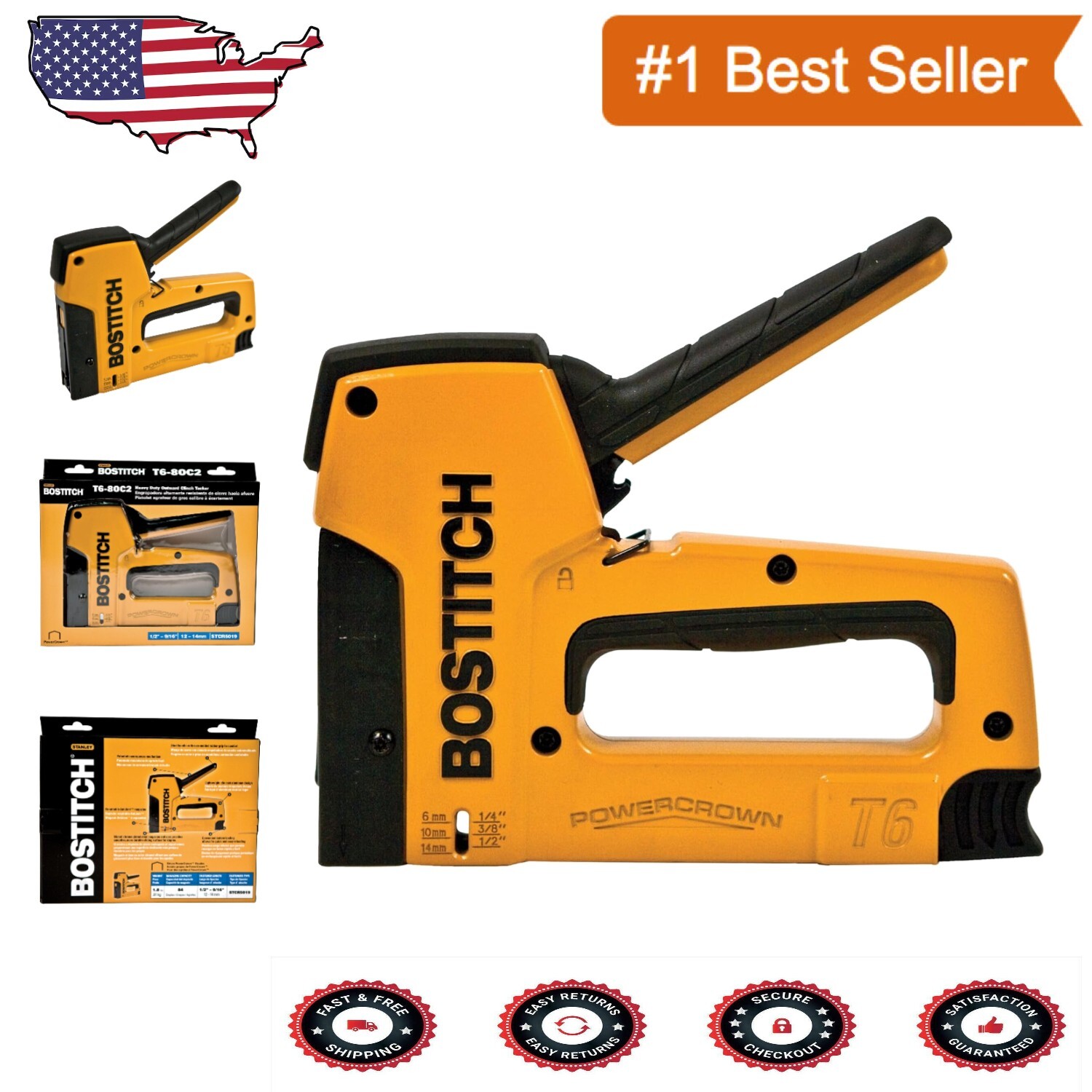 Professional Grade Outward Clinch Stapler - Ideal for 9/16" and 1/2 ...