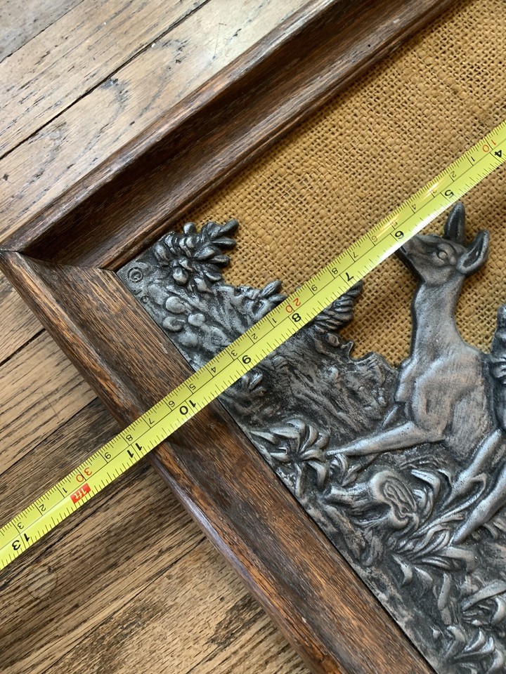 1966 Jitka Schaffer Metal Sculpture 3D Wall Art Elk Deer Frame Rustic ...