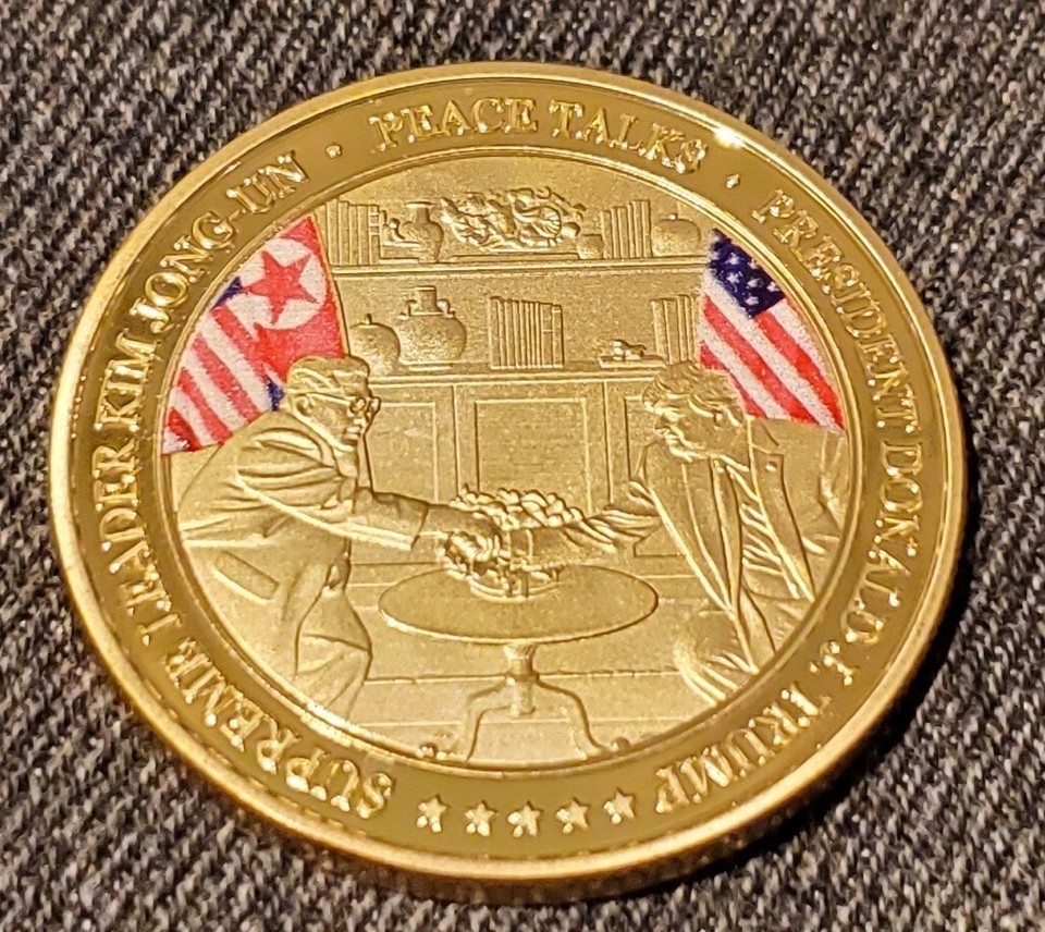 Donald Trump Kim Jong Un II Gold Coin I Singapore Summit to stop World ...