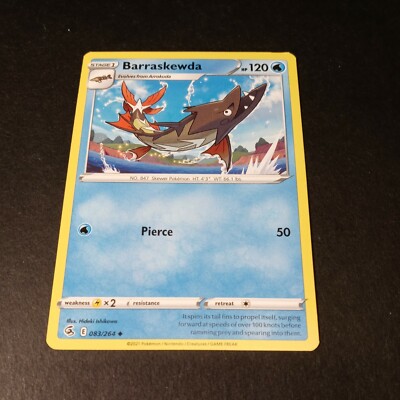 Pokemon Fusion Strike Barraskewda Uncommon Card 083/264 NM | eBay