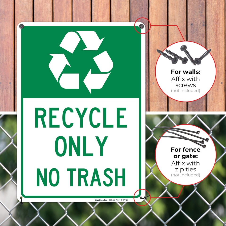 Recycle Only Sign, No Trash | eBay