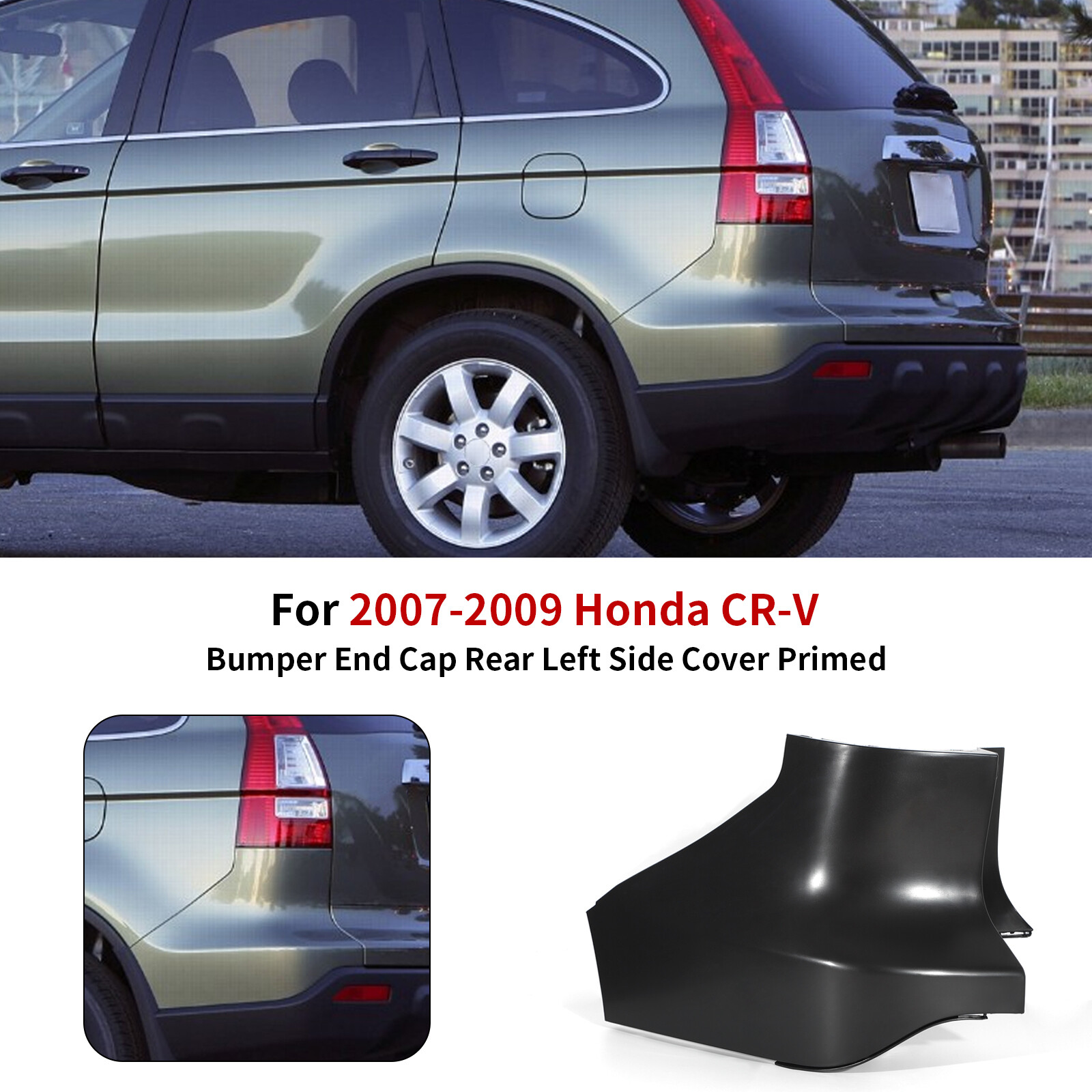 Rear Bumper End Cap Cover Fit For 2007 2008 2009 Honda CR-V CRV Left ...