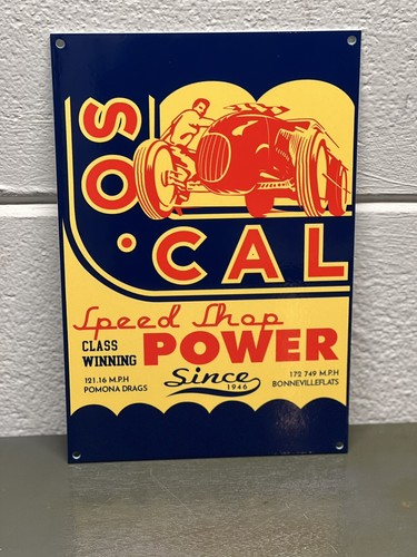 SO CAL Speed Shop Power Thick Metal Sign Gas Oil Service Station Racing ...