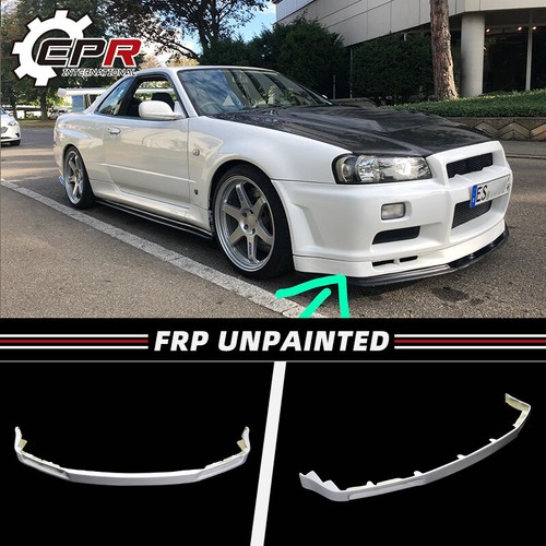 For Nissan Skyline R34 GTR FRP Fit OE Standard Bumper Front Middle Lip ...