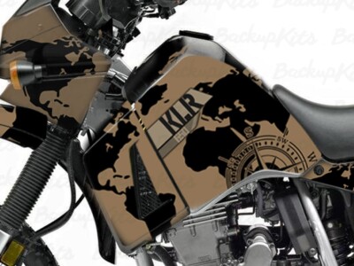 Kawasaki KLR 650 DECALS GRAPHIC KIT ADVENTURE MAPS SAND 1993 - 2007 | eBay