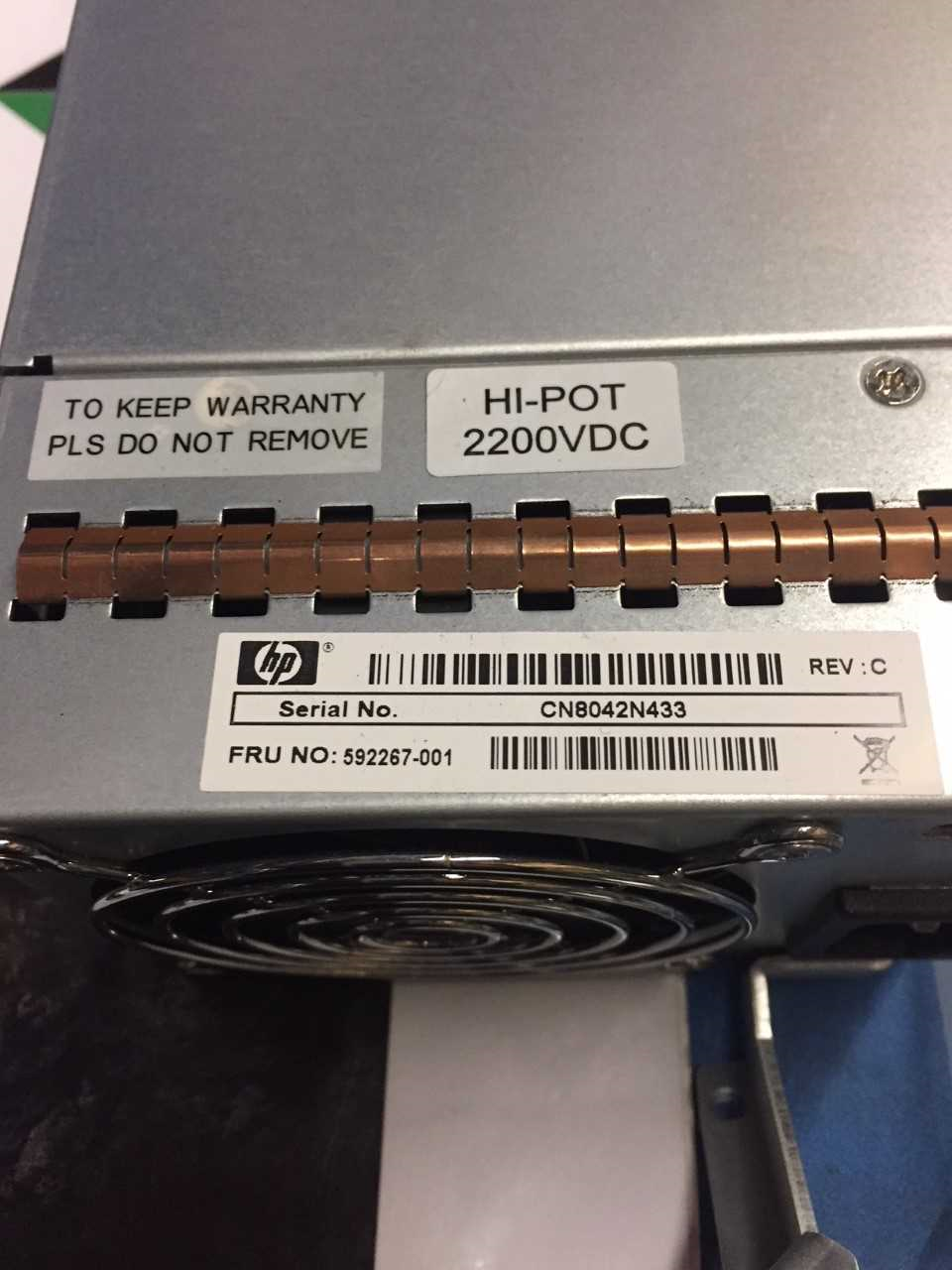 592267-001 HP StorageWorks PS2000 G3 MSA2000 573 WATT PS | eBay