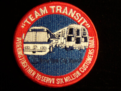 NEW YORK CITY TRANSIT AUTHORITY PATCH "TEAM TRANSIT" 6 MILLION 3 INCH ...