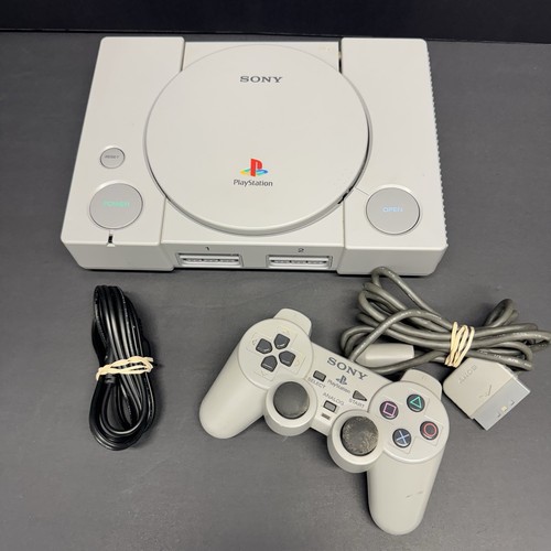 SONY PS1 SCPH-1001 GAME CONSOLE w Controller Untested TURNS GREEN WHEN ...