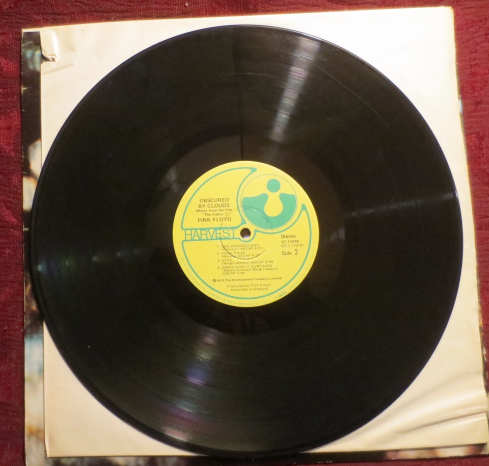 Pink Floyd~Obscured By Clouds Vinyl Lp Harvest #ST-11078 1972 Nice Copy ...