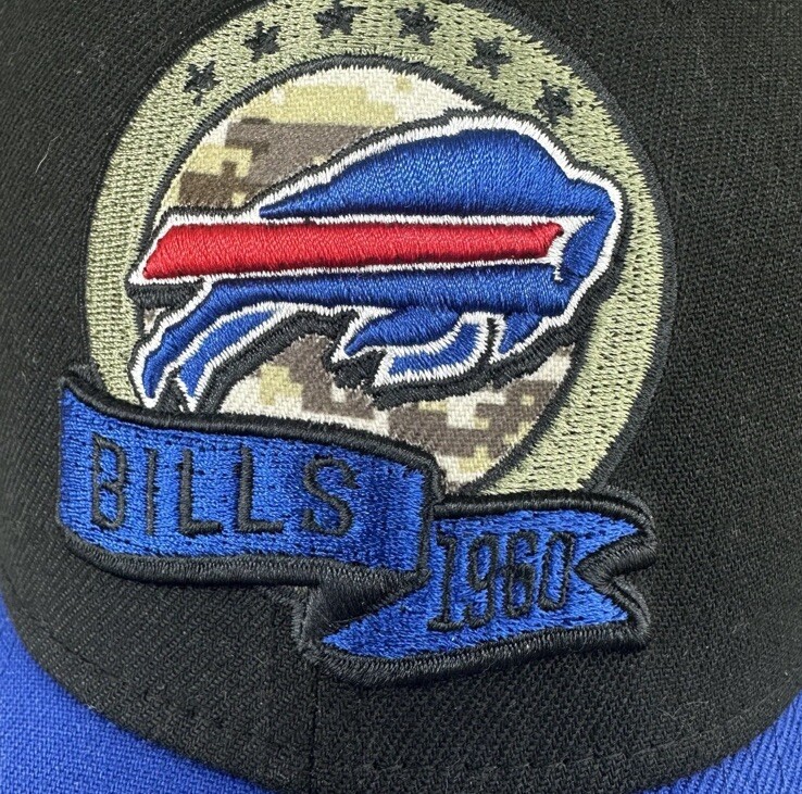 Buffalo Bills Salute to Service 39Thirty New Era M/L Black & Blue Hat ...