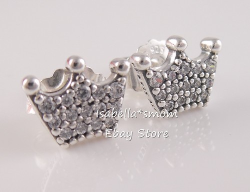 Enchanté Couronnes Authentique Pandora Argent Oreille Clous 297127CZ ...