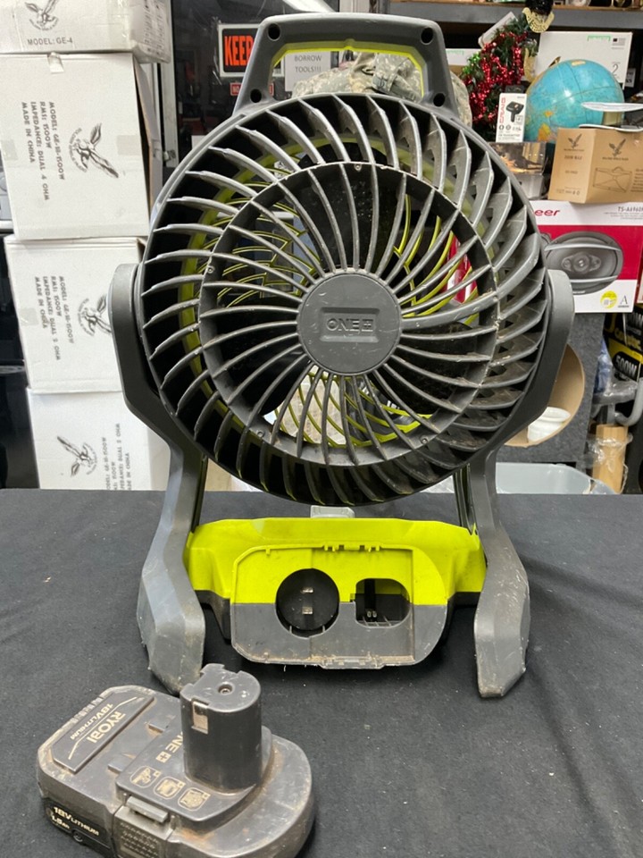 RYOBI 7-1/2" PCL811 Jobsite Fan 18V Cordless Hybrid (TOOL ONLY) | eBay