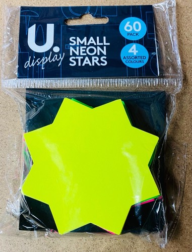 Neon Cards Fluorescent Stars Price Display Tags Flourescent Labels ...