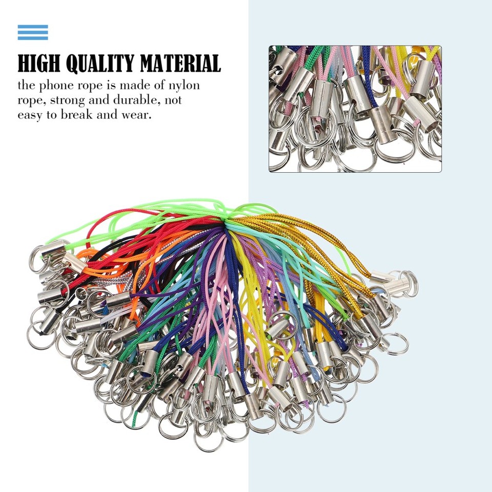 100 Pcs Handmade Keychain Strings Diy Phone Charm Cellphone Cord | eBay