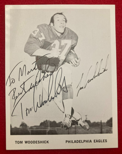TOM WOODESHICK Philadelphia Eagles Team Issued Signed Photo 1963-1971 ...