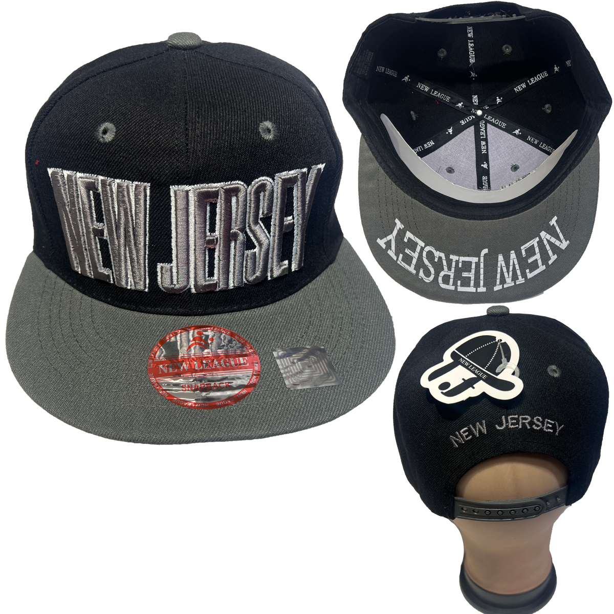 NEW JERSEY 3D Embroidered Hip Hop Snapback Adjustable Baseball Cap Hats ...