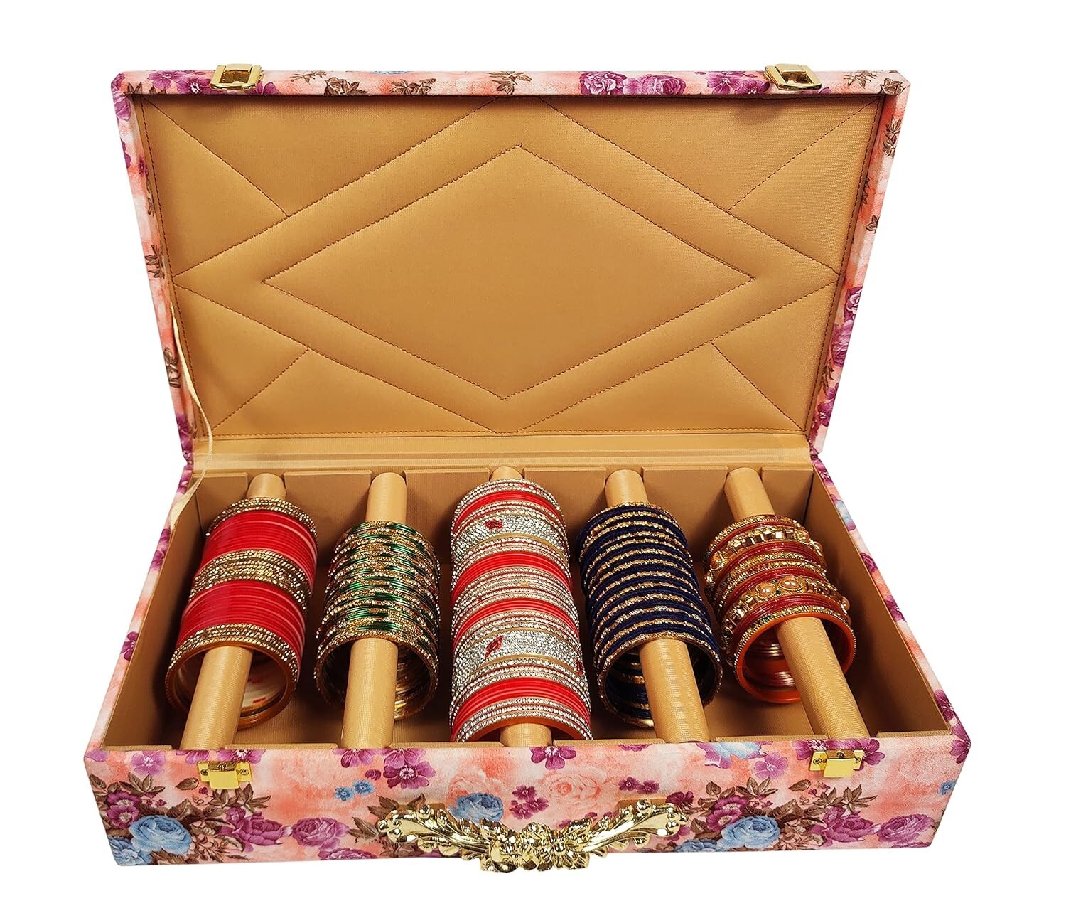 5 Rod Wooden Bangle Storage Box, Churi Box, Vanity Box | eBay