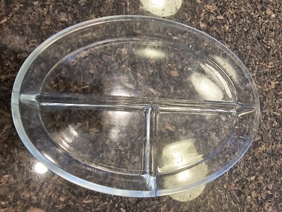 Heavy Oval 3 Part Crystal Condiment/Candy Dish | eBay