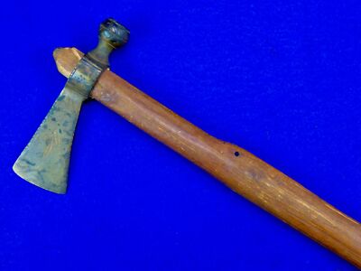 Antique Native American Indian Colonial Brass Head Trade Pipe Tomahawk ...