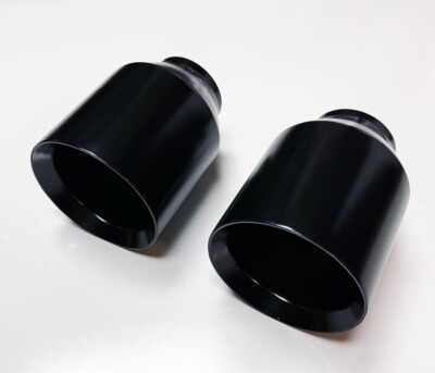 Pair Straight Cut 5" Black Exhaust Tips 3" for Dodge Charger Scat Pack ...