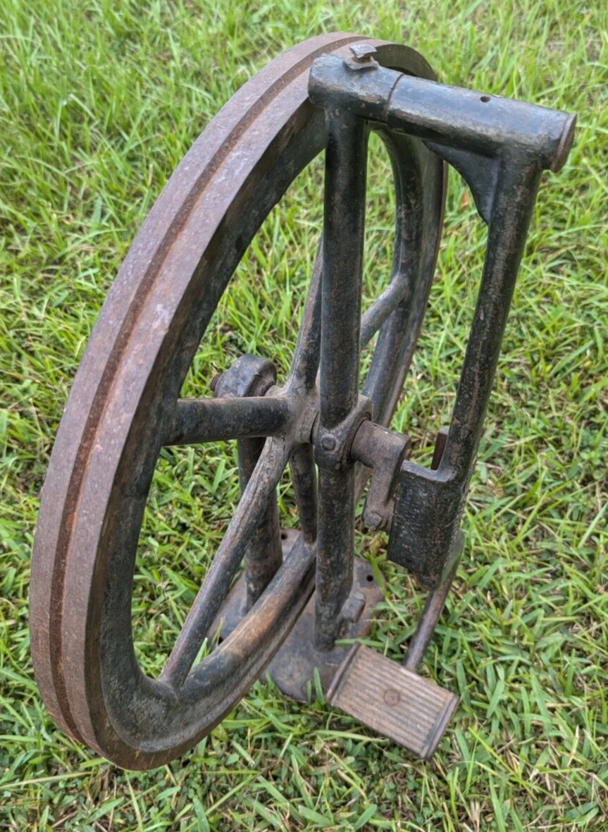 Antique Watchmaker's Jeweler's Lathe Flywheel Kick Fly Wheel Treadle ...