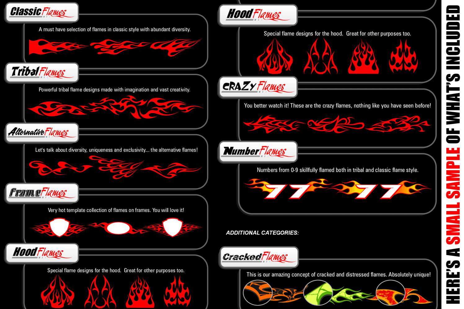 FLAMES CLIPART-VINYL CUTTER PLOTTER IMAGES-VECTOR CLIP ART GRAPHICS CD ...