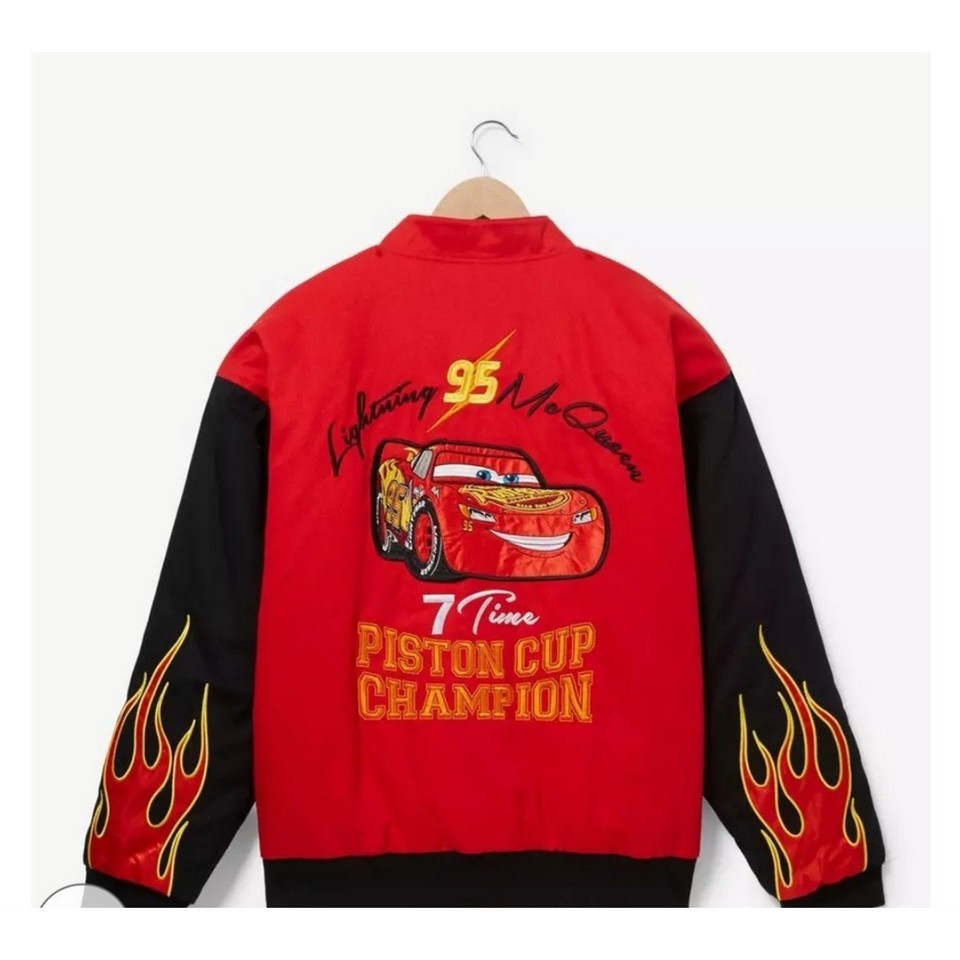 Disney Pixar Cars Lightning McQueen Racing Jacket Size Small Adult | eBay